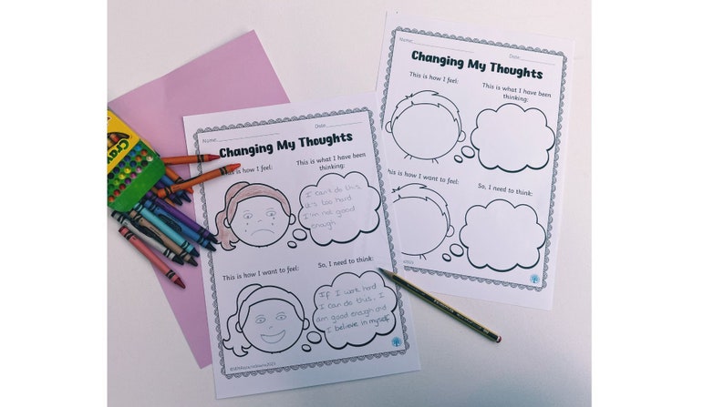 Changing My Thoughts Worksheet - Etsy