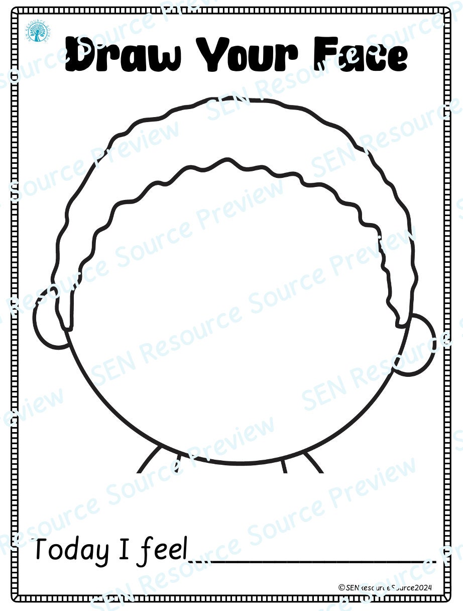 Draw Your Emotion Worksheets - Etsy