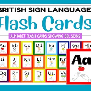 British Sign Language Alphabet Flash Cards - Etsy