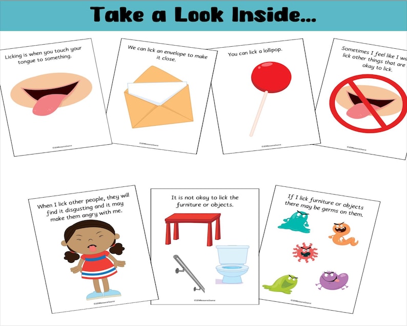 Licking Social Story - Etsy