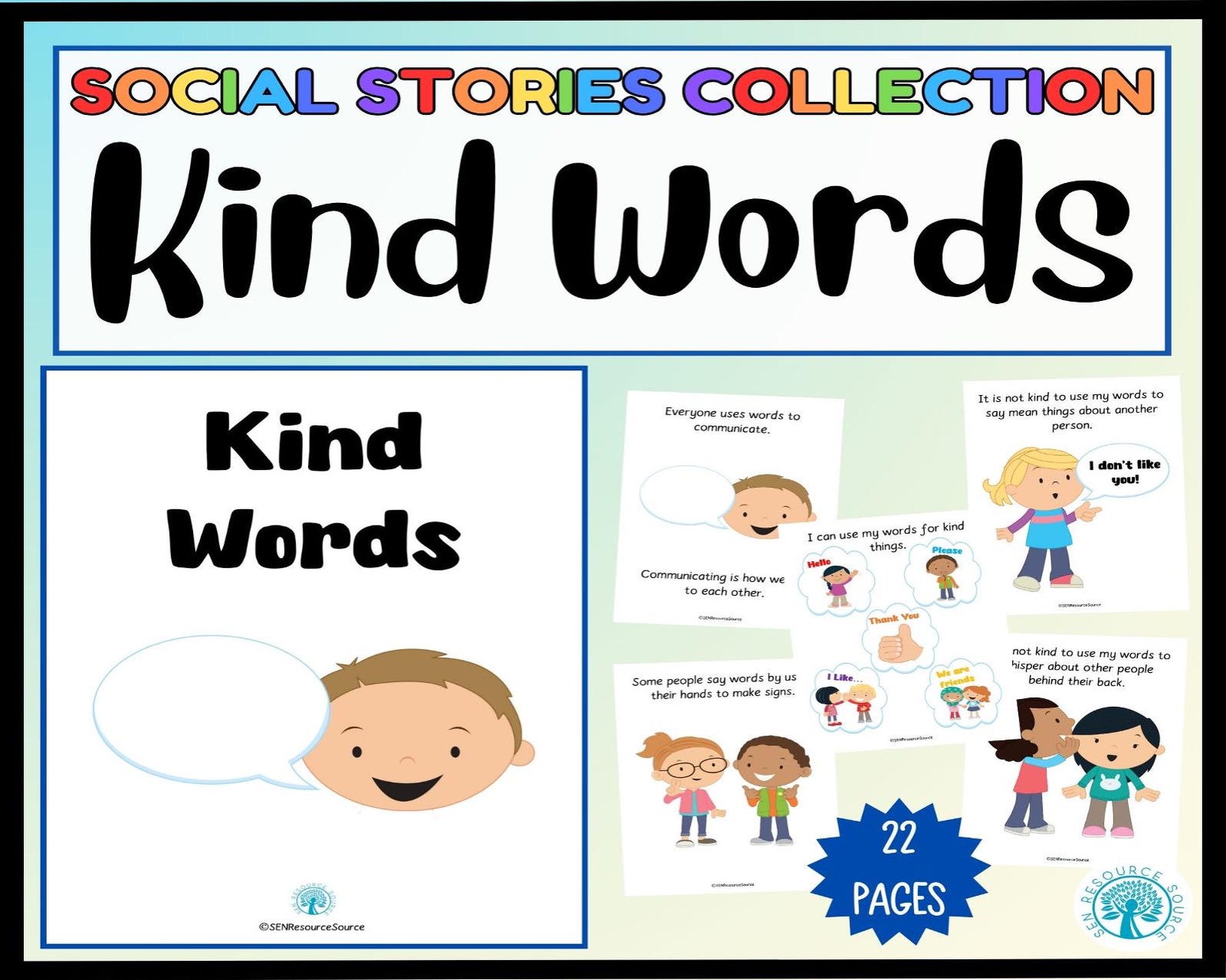 Kind Words Social Story - Etsy