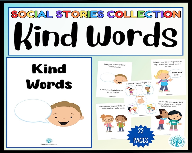 Kind Words Social Story - Etsy