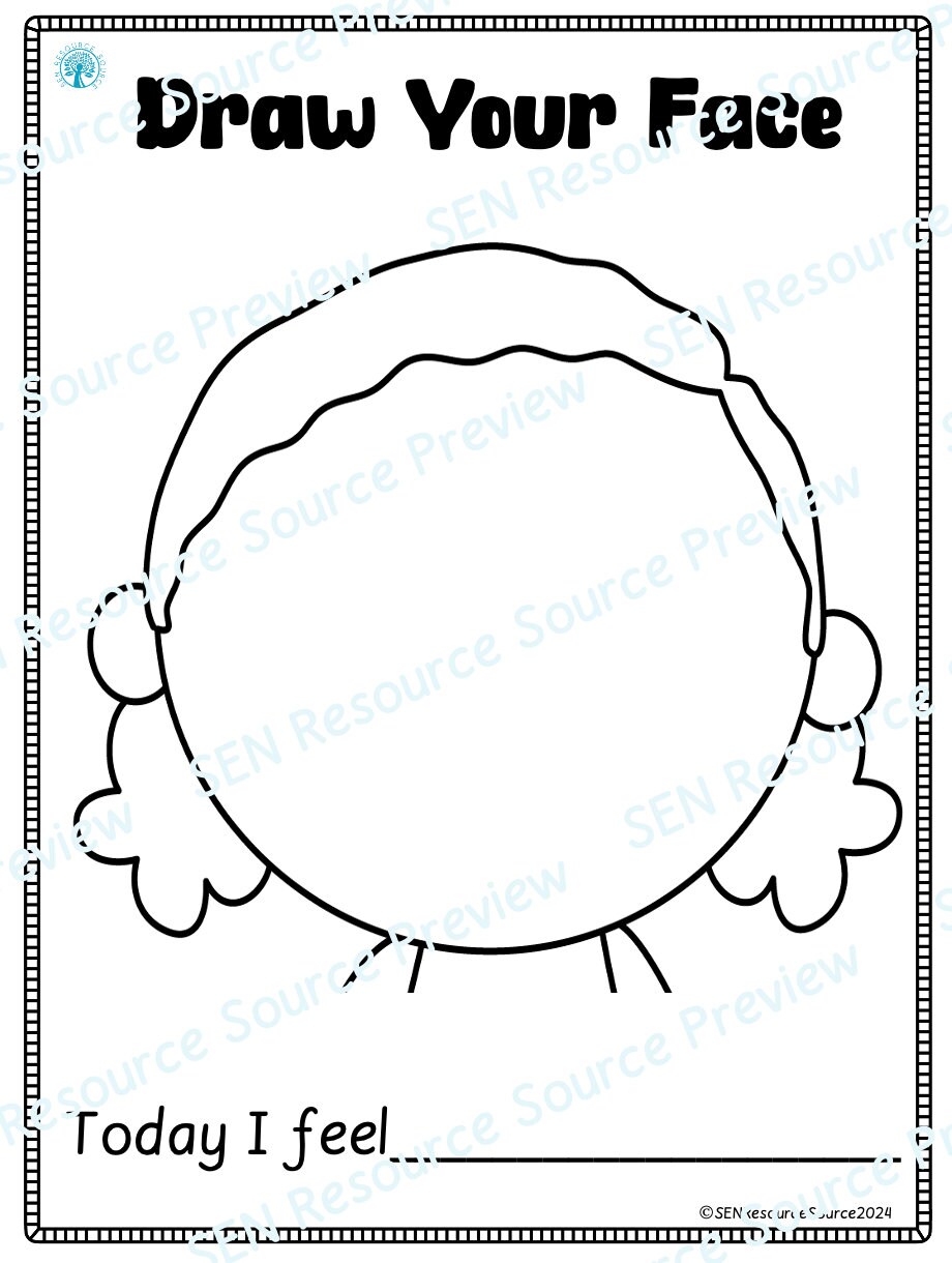 Draw Your Emotion Worksheets - Etsy