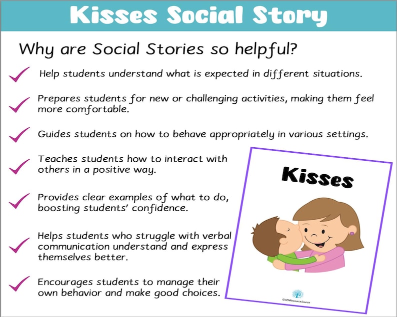 Kisses Social Story - Etsy