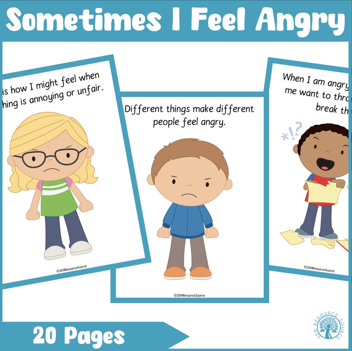 Sometimes I Feel Angry Social Story - Etsy