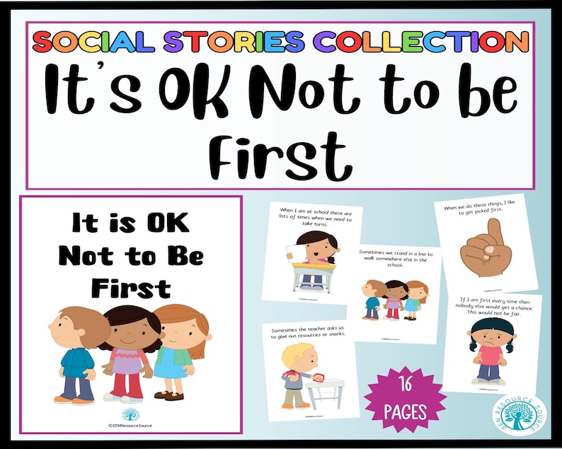 It is OK Not to Be First Social Story - Etsy