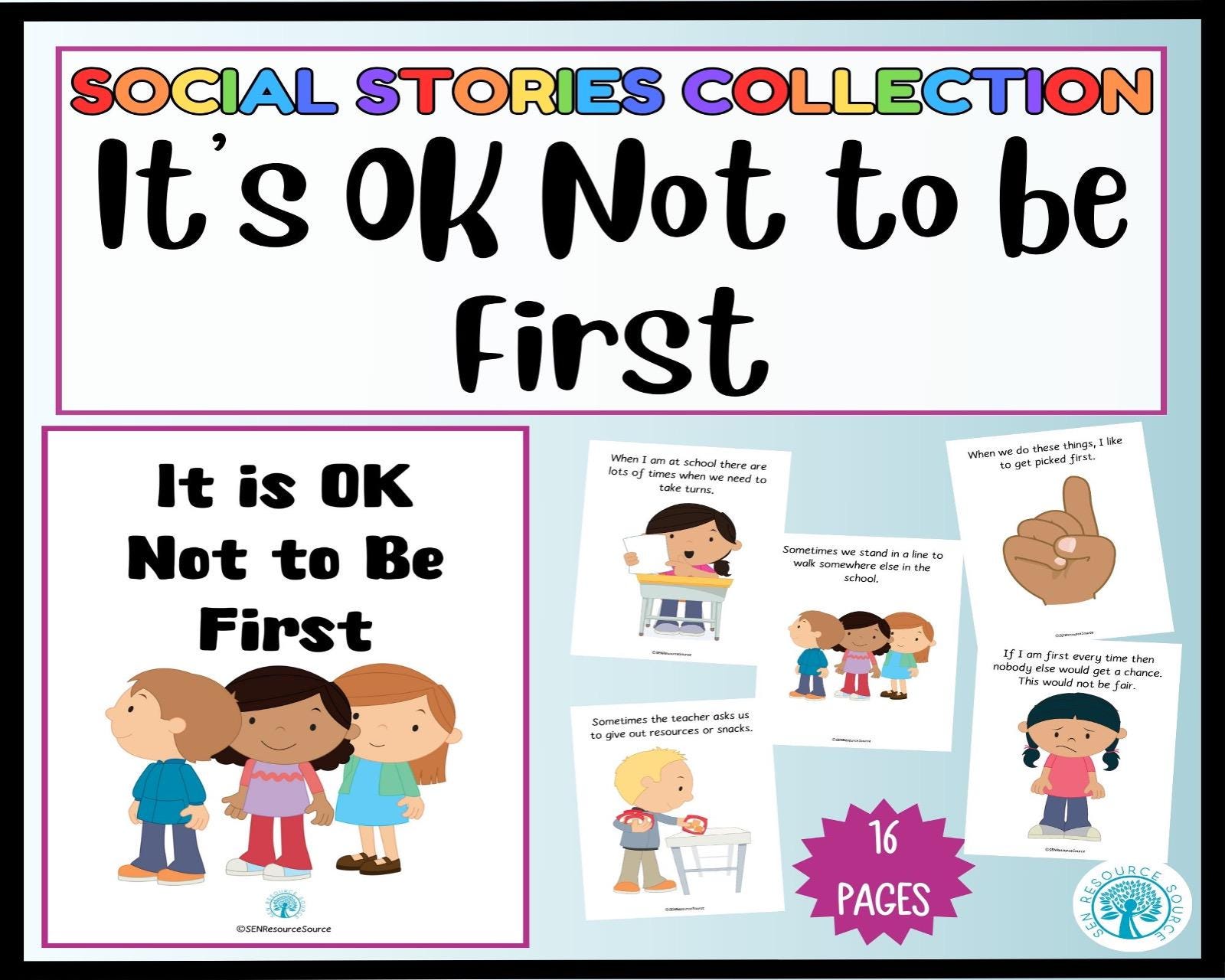 It is OK Not to Be First Social Story - Etsy