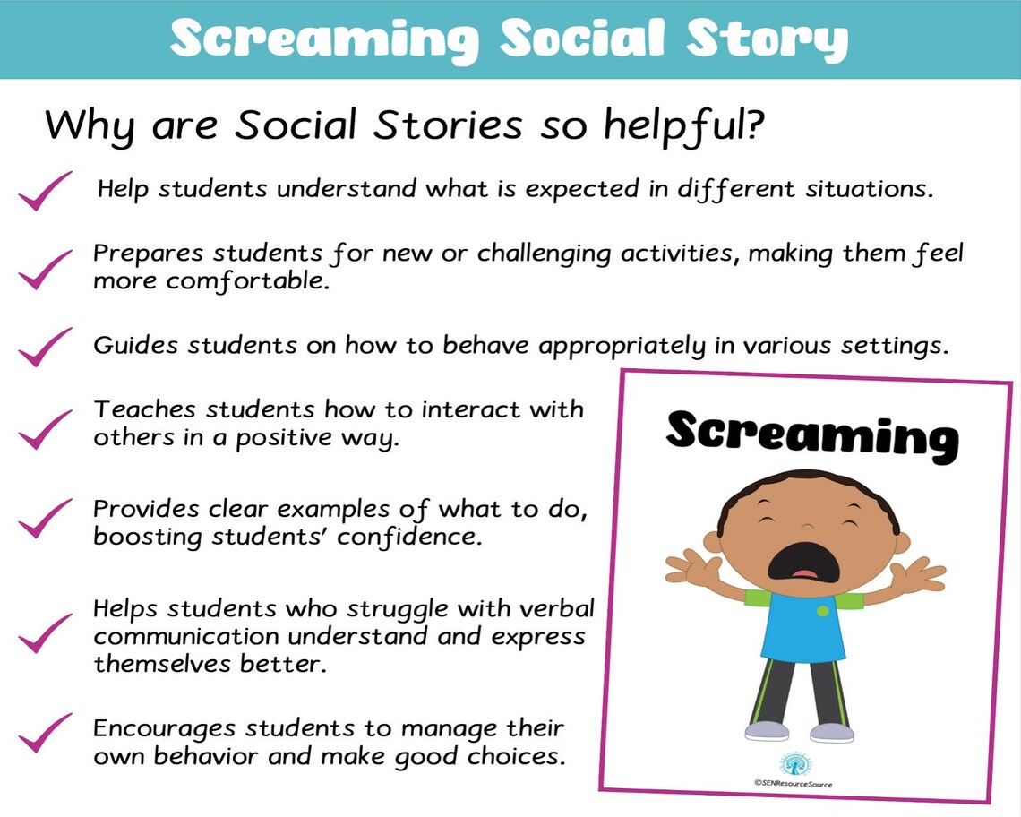 Screaming Social Story - Etsy