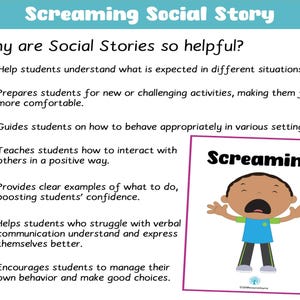 Screaming Social Story - Etsy