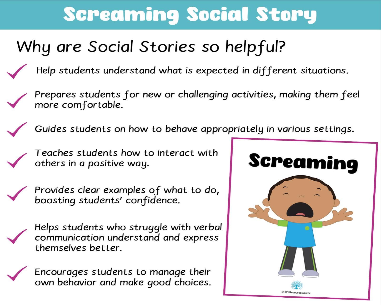 Screaming Social Story - Etsy