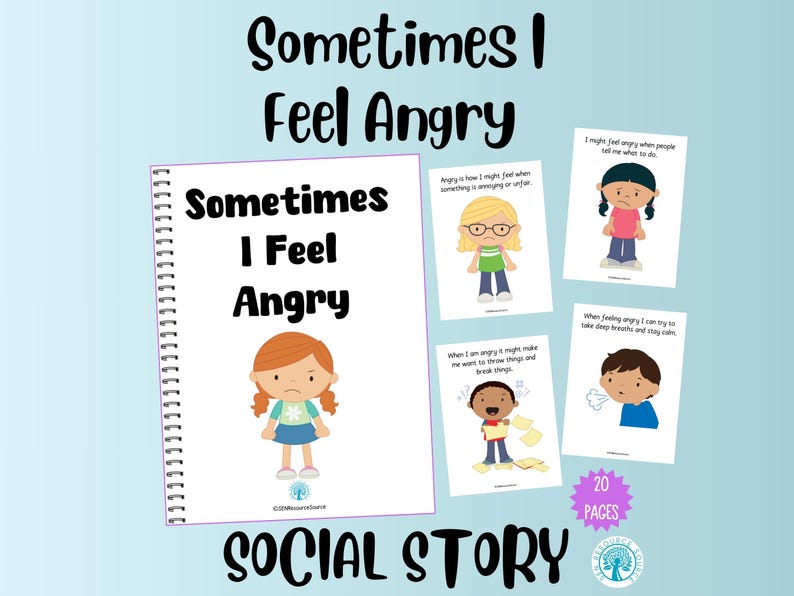 Sometimes I Feel Angry Social Story - Etsy