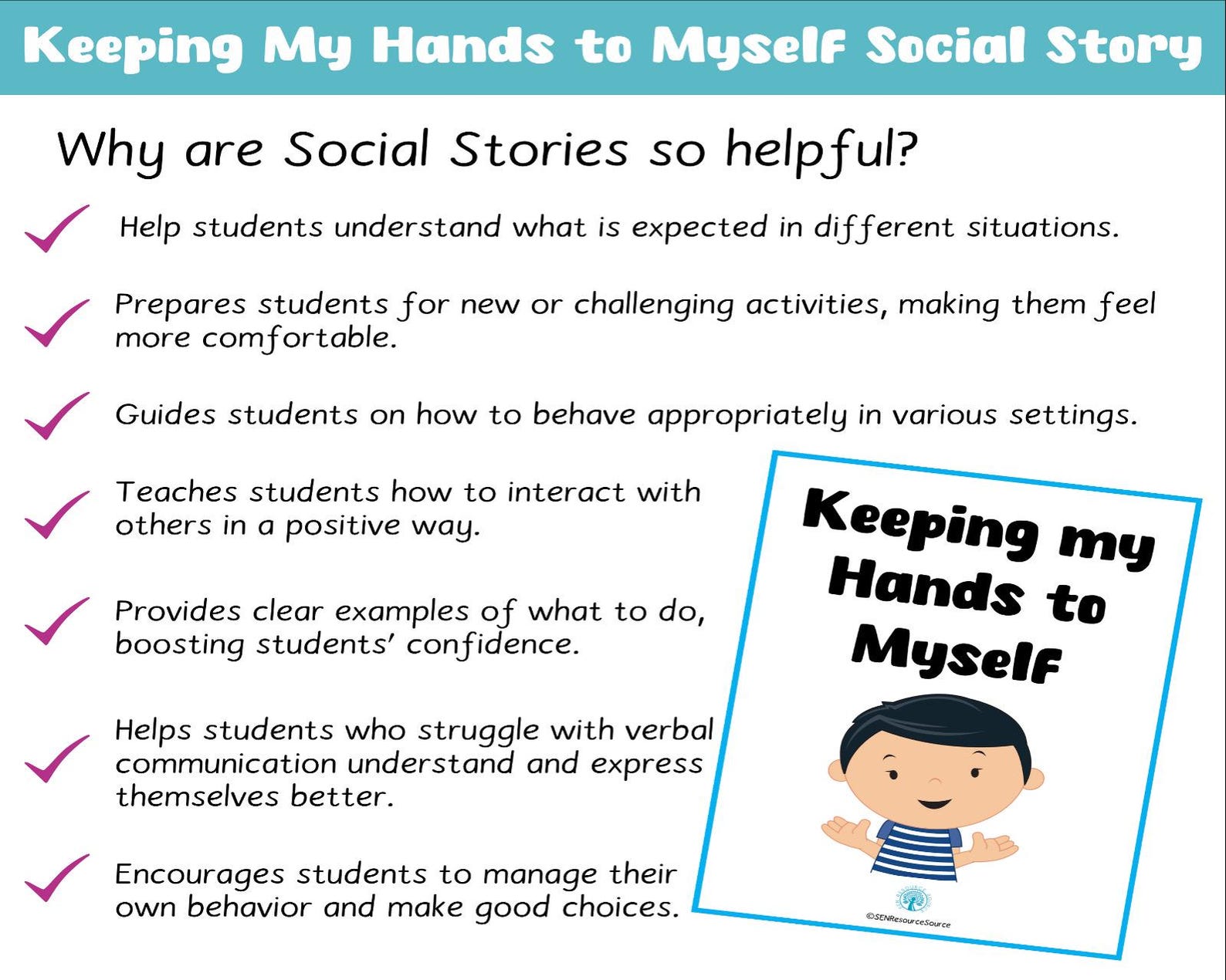 Keeping My Hands to Myself Social Story - Etsy