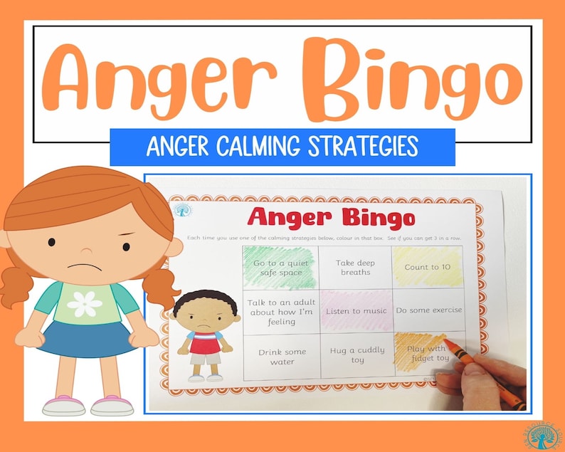 Anger Bingo With Calming Strategies - Etsy