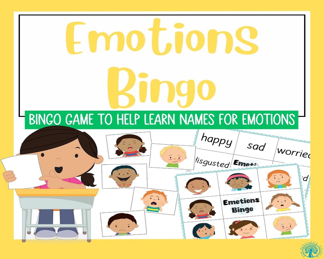 Emotions Bingo Game: Feelings & Faces - Etsy