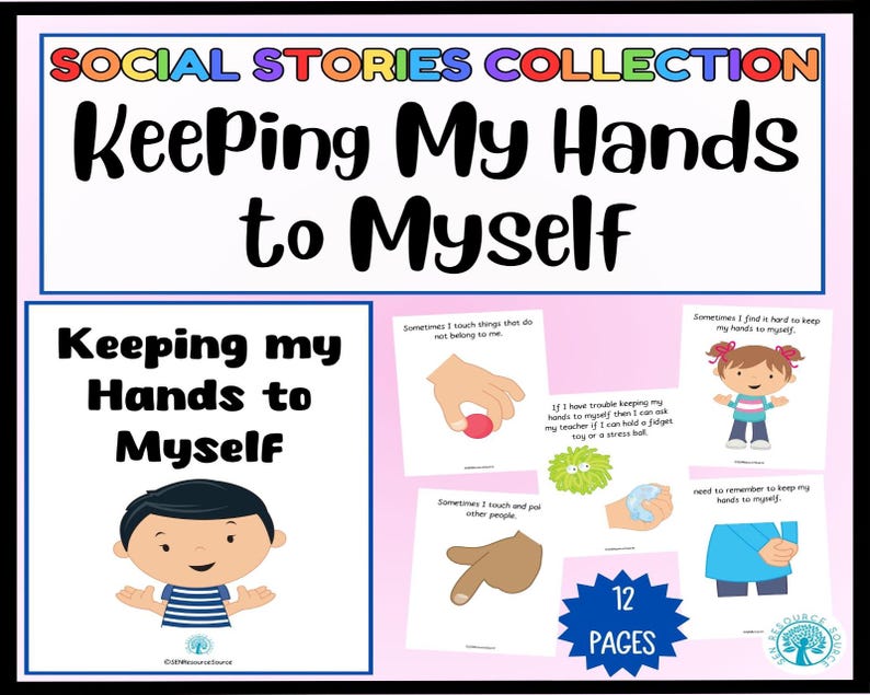 Keeping My Hands to Myself Social Story - Etsy