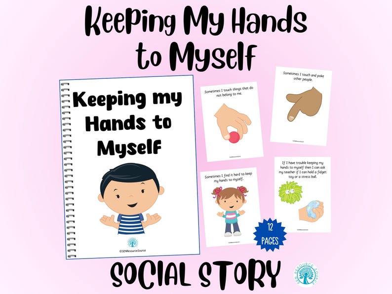 Keeping My Hands to Myself Social Story - Etsy