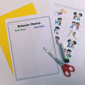 Good and Bad Behaviour Choices Worksheet - Etsy