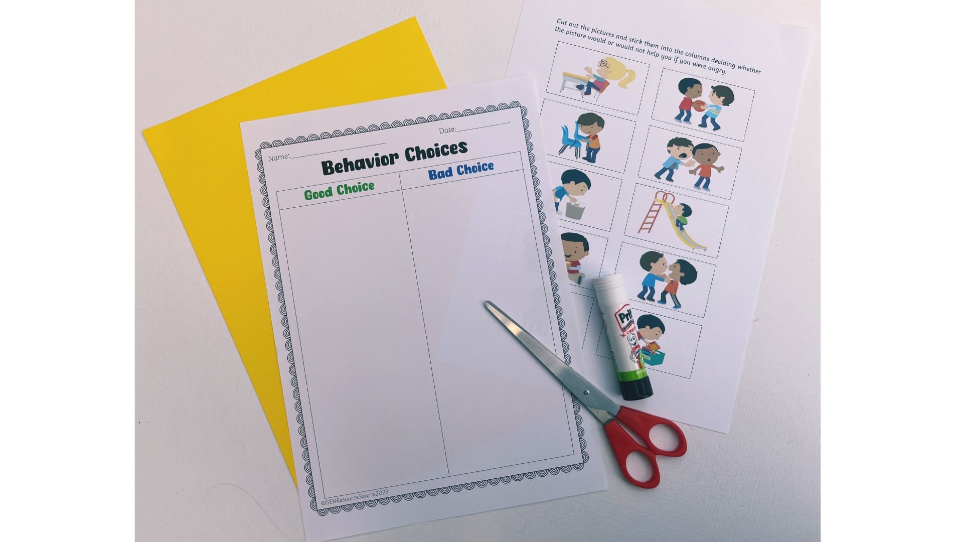 Good and Bad Behaviour Choices Worksheet - Etsy