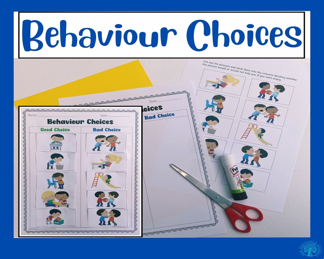 Good and Bad Behaviour Choices Worksheet - Etsy