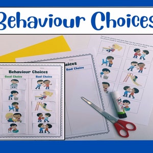 Good and Bad Behaviour Choices Worksheet - Etsy
