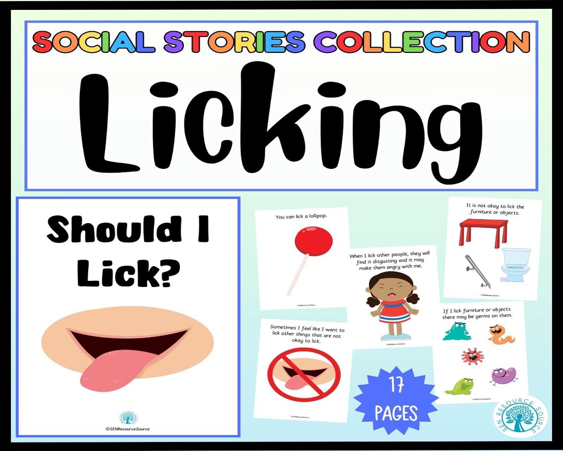Licking Social Story - Etsy