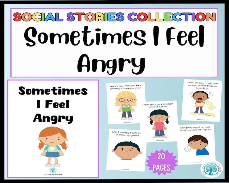 Sometimes I Feel Angry Social Story - Etsy