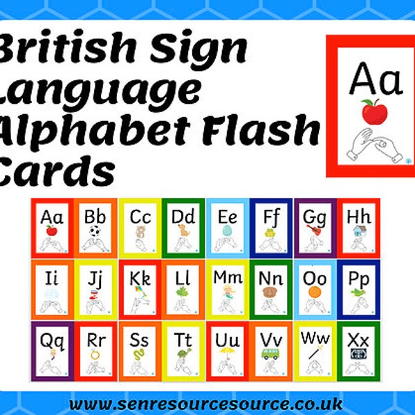 Sign Language Flash Cards - Etsy