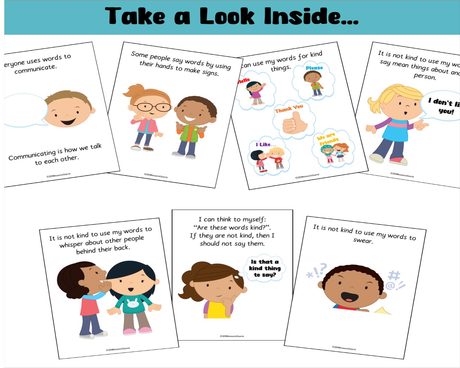 Kind Words Social Story - Etsy