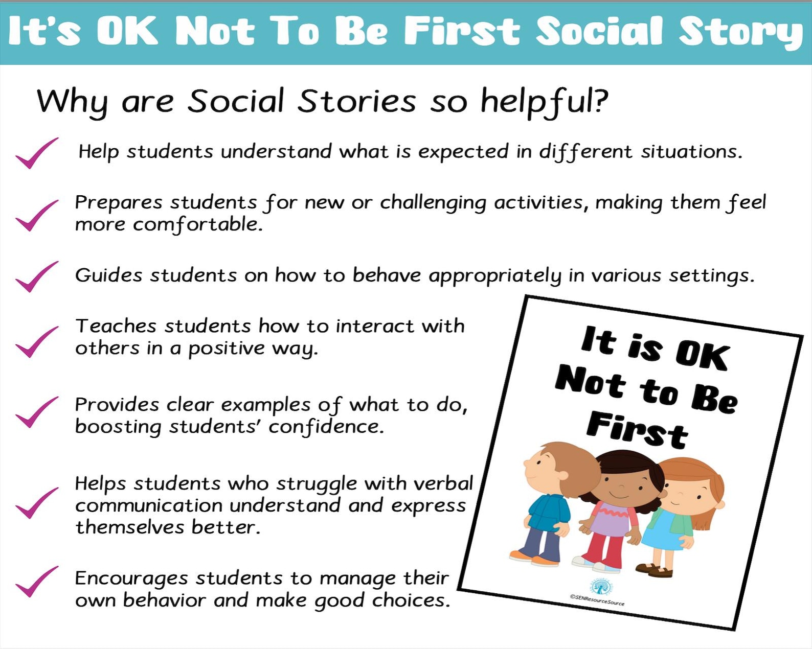 It is OK Not to Be First Social Story - Etsy