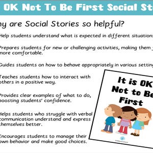 It is OK Not to Be First Social Story - Etsy