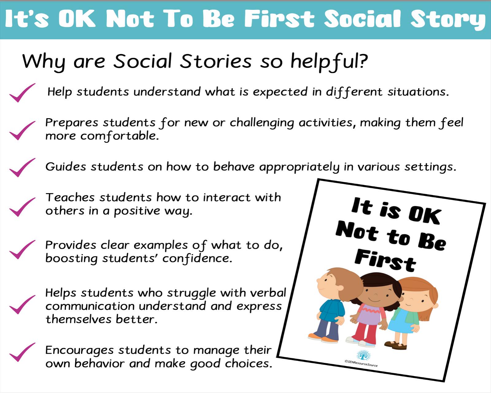It is OK Not to Be First Social Story - Etsy
