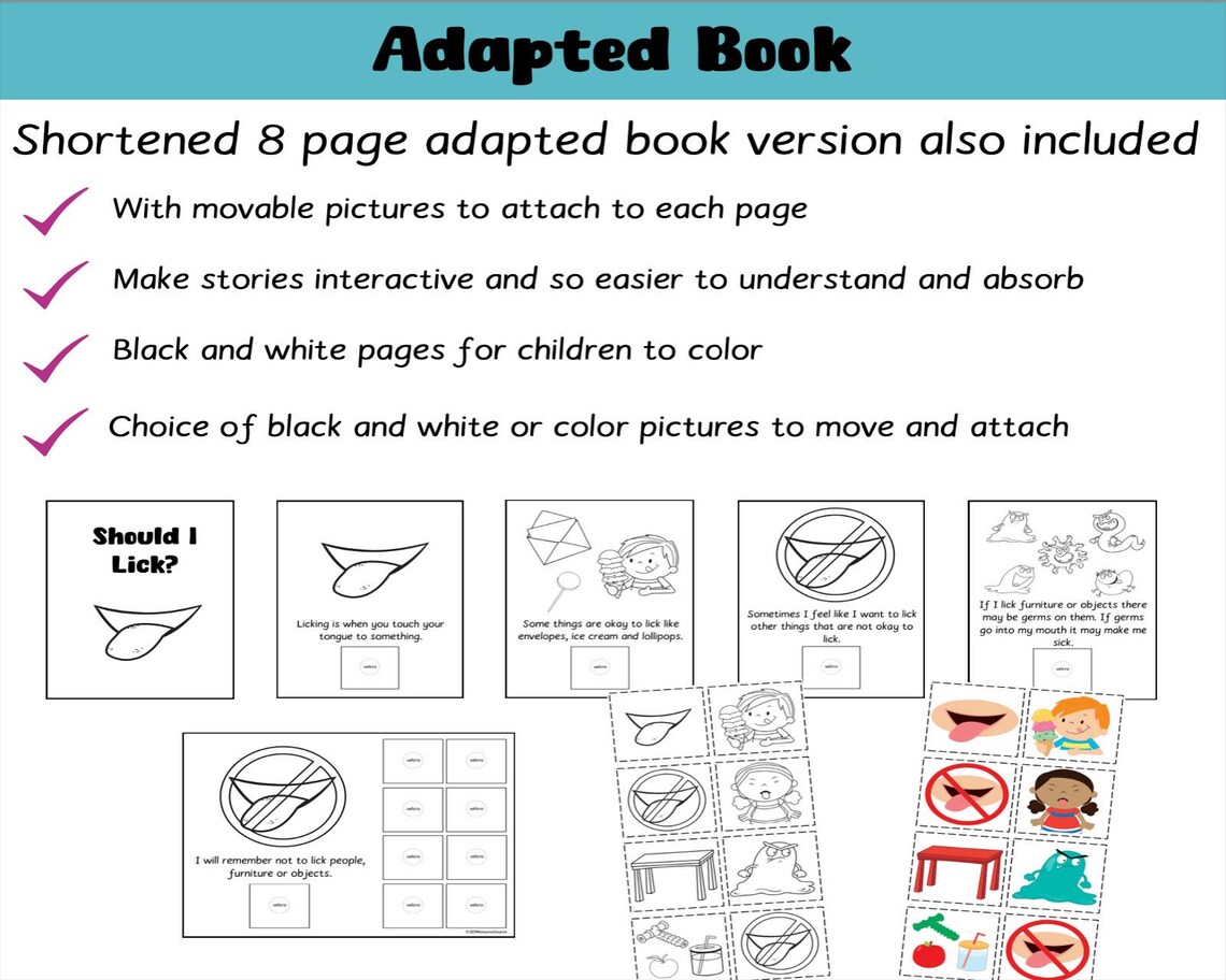 Licking Social Story - Etsy