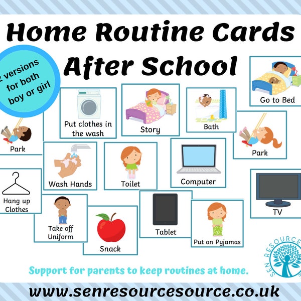 After School Routine Cards - Etsy