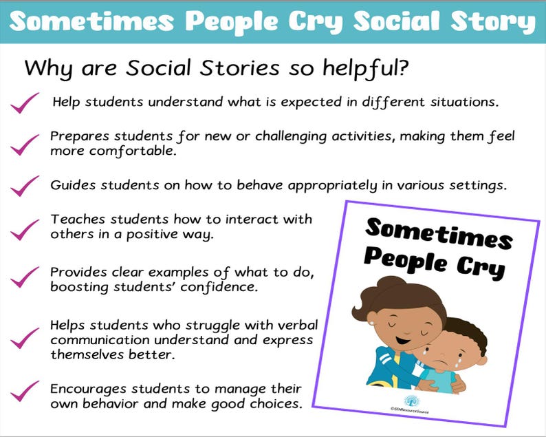Sometimes People Cry Social Story - Etsy