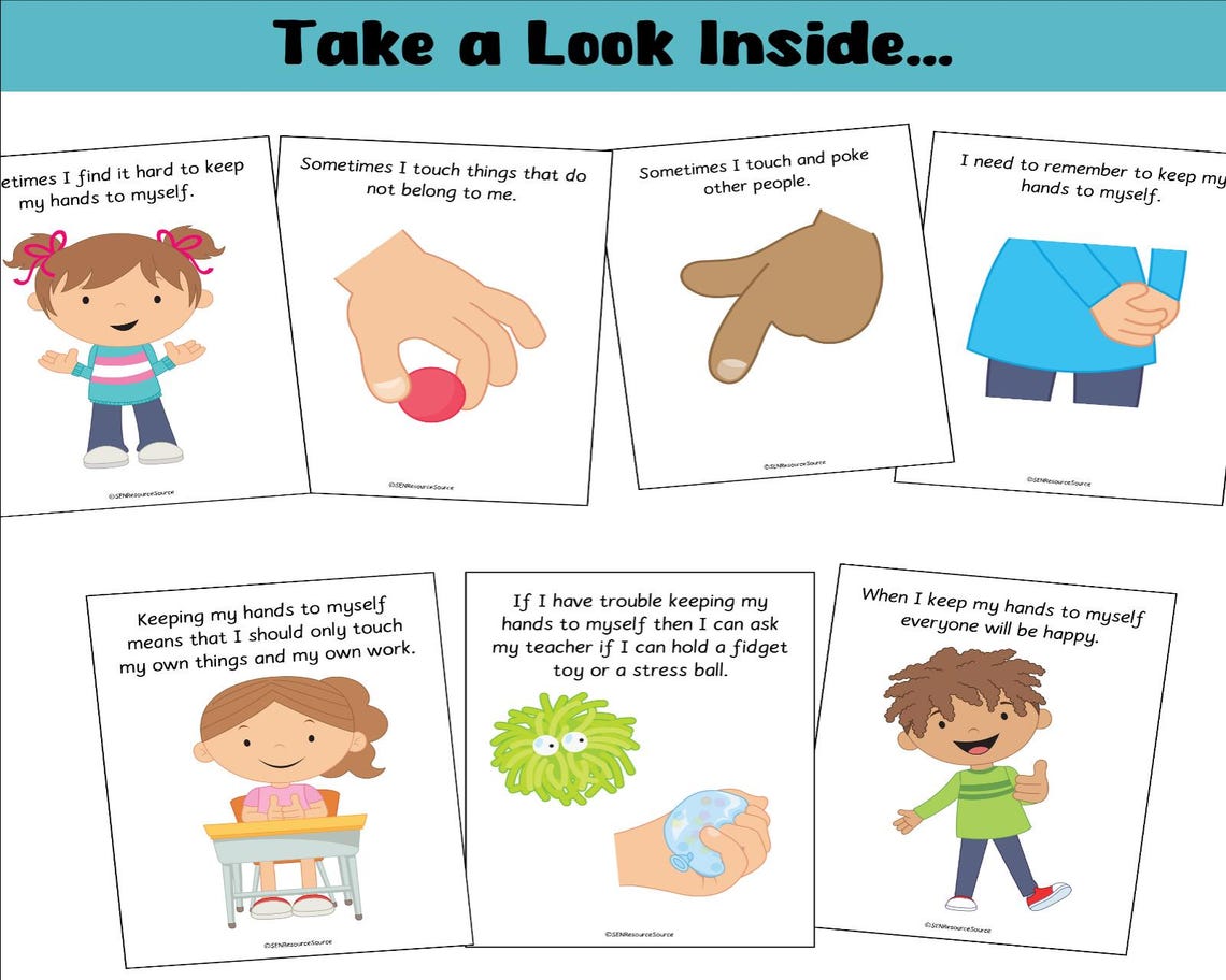 Keeping My Hands to Myself Social Story - Etsy