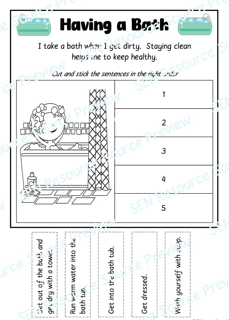 Looking After Myself Personal Hygiene Activity Book - Etsy
