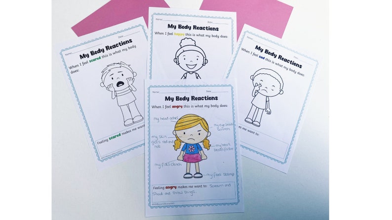 How My Body Reacts to Emotions Worksheets - Etsy