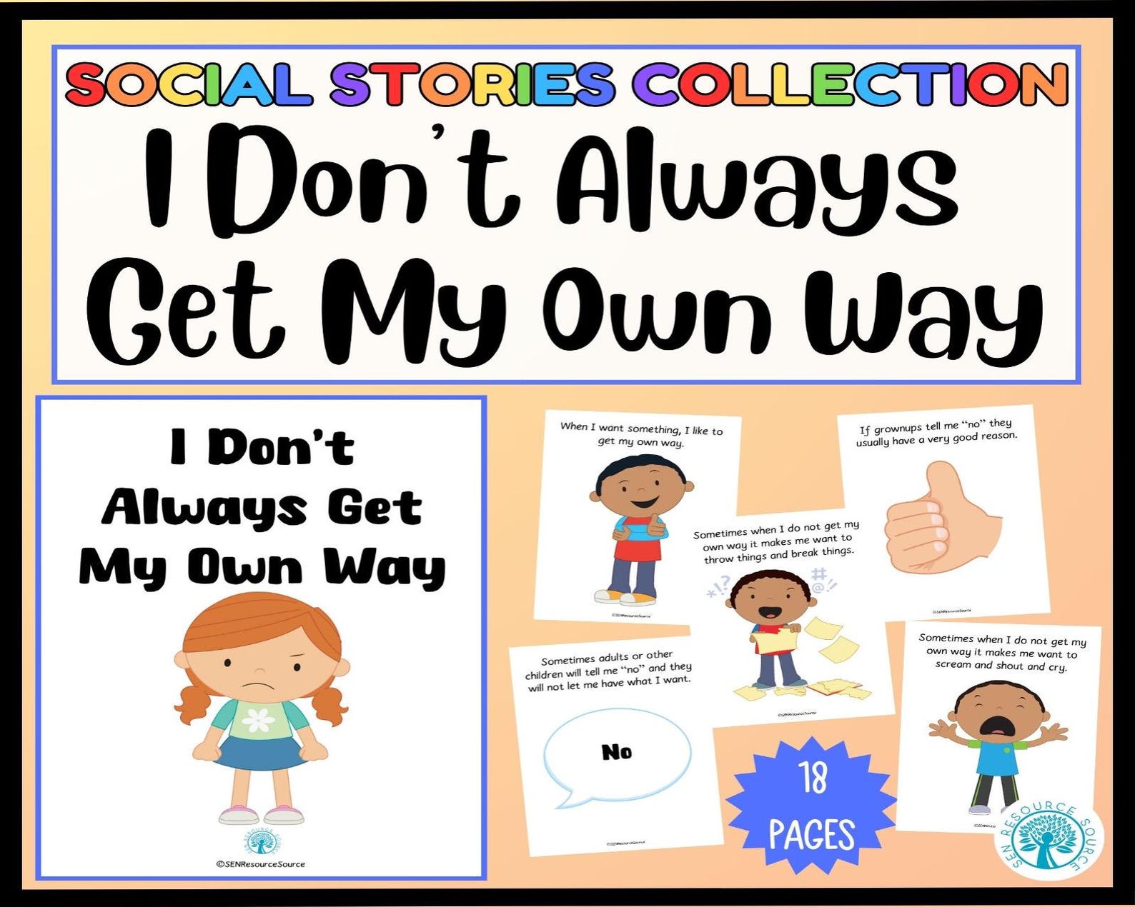I Can't Always Get My Own Way Social Story - Etsy