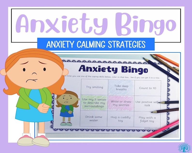 Anxiety Bingo With Calming Strategies - Etsy