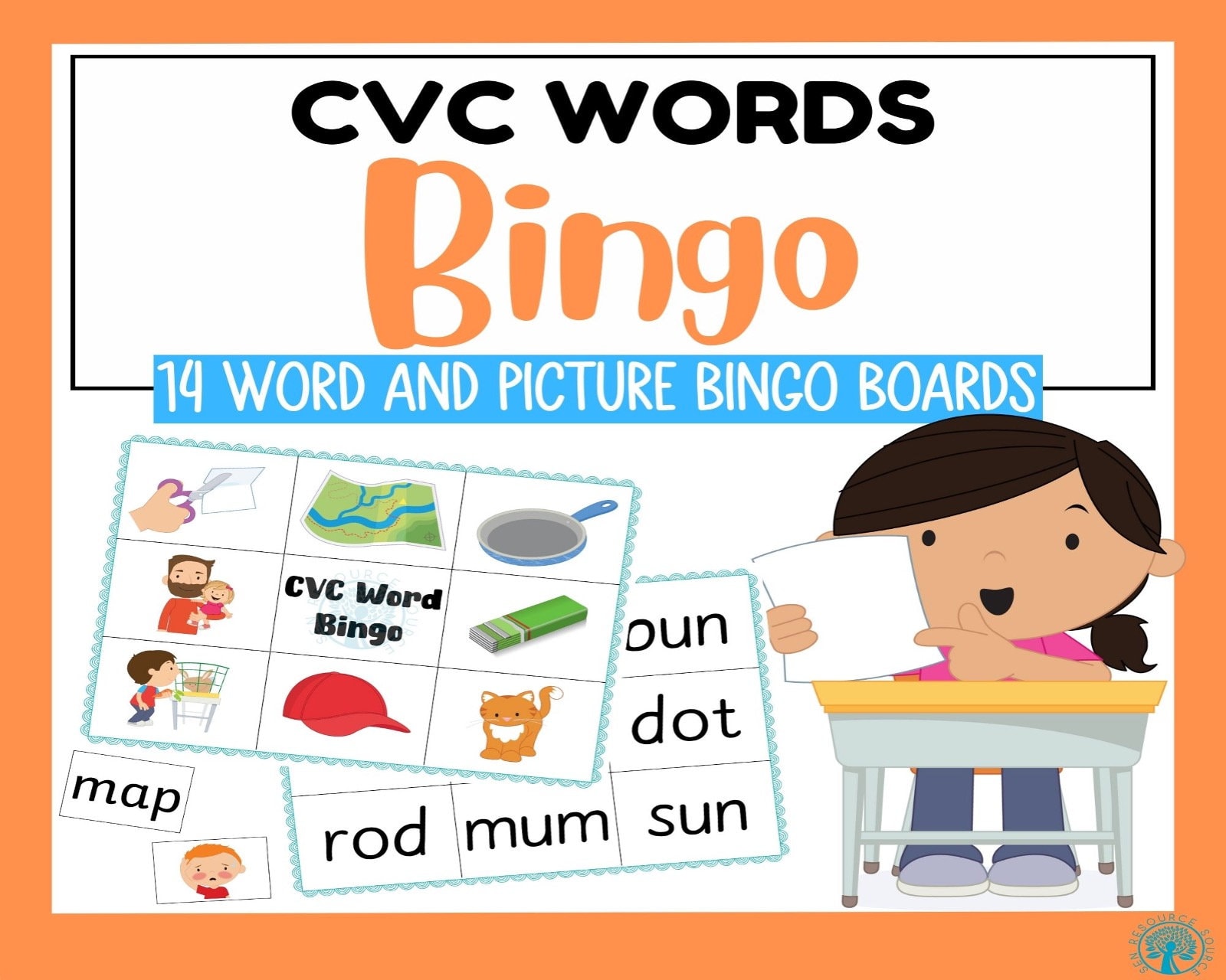 CVC Word and Picture Bingo - Etsy