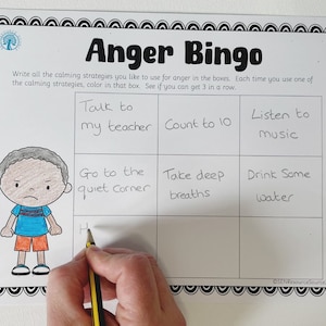 Anger Bingo With Calming Strategies - Etsy