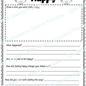 Describing My Emotions Worksheets - Etsy