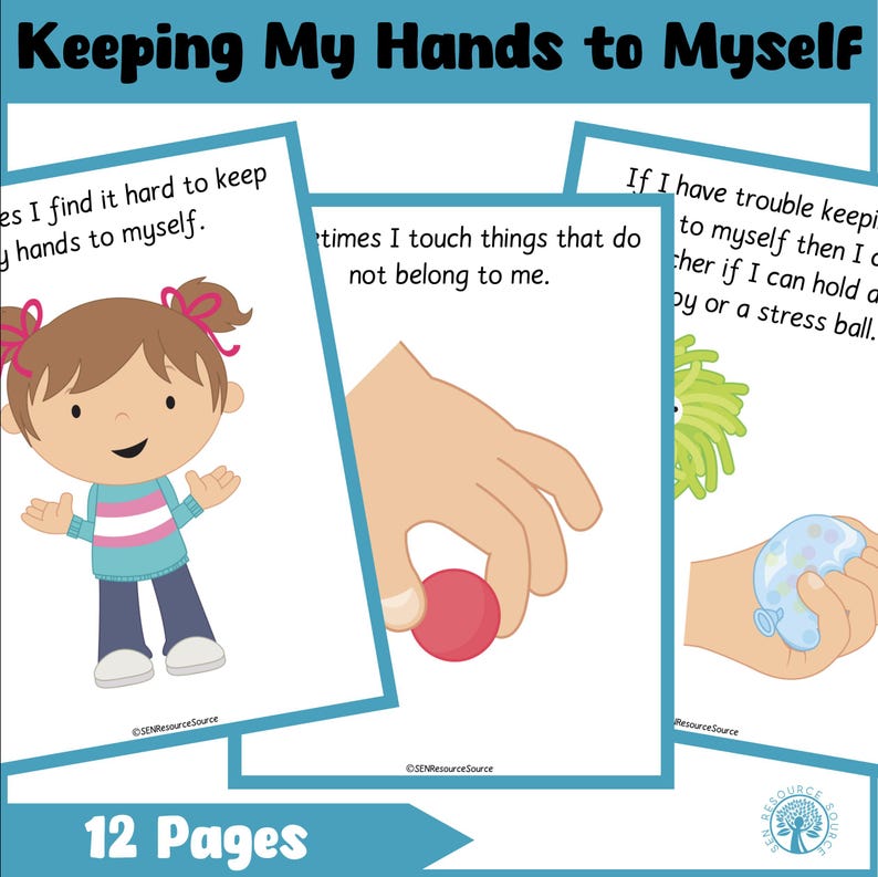 Keeping My Hands to Myself Social Story - Etsy