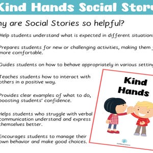 Kind Hands Social Story - Etsy