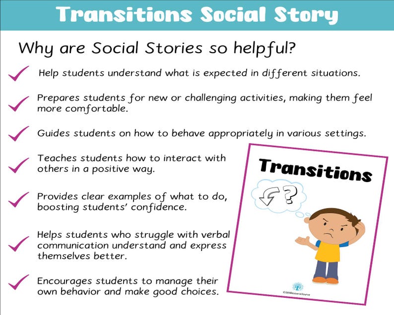Transitions Social Story - Etsy