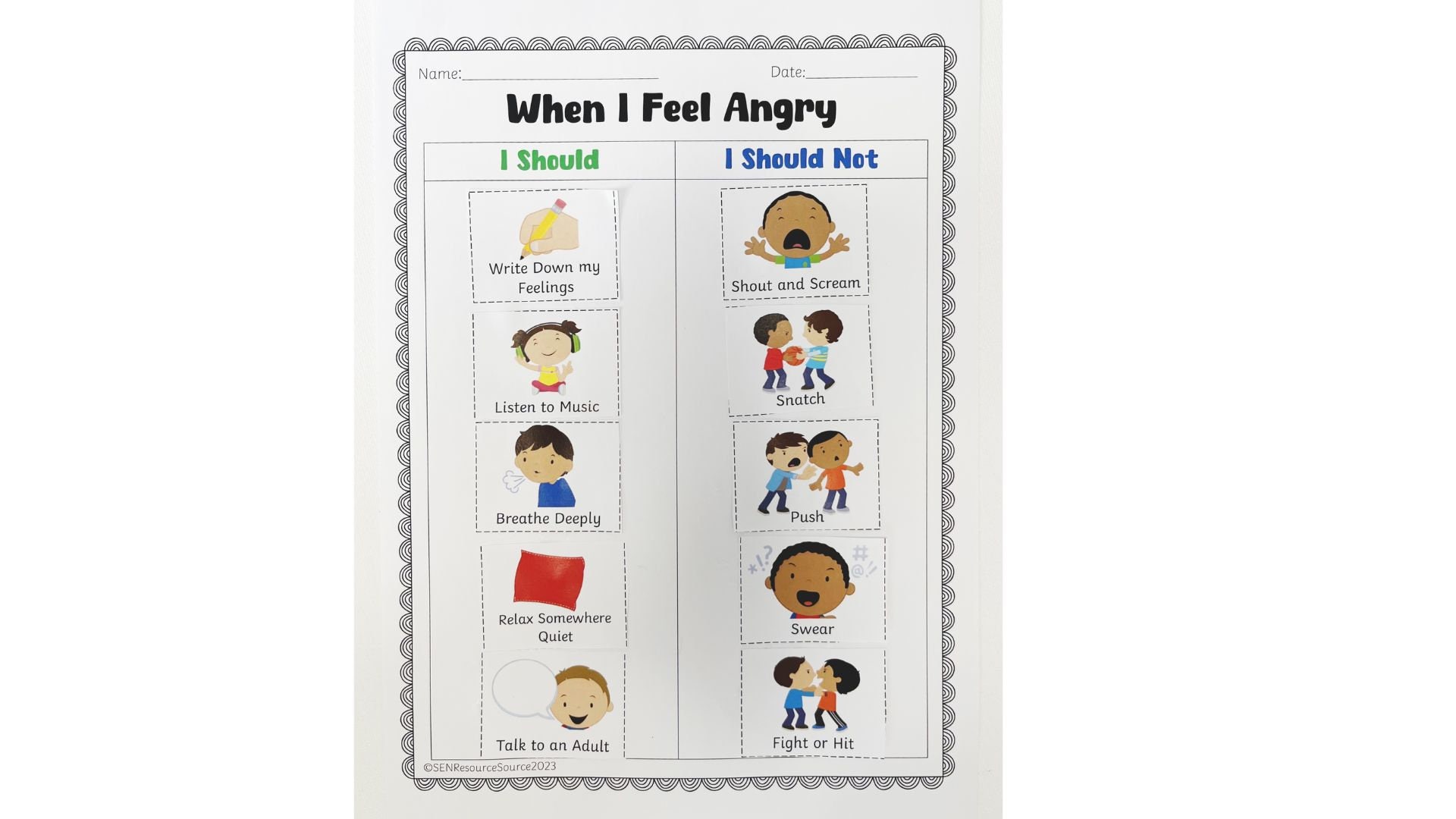 Anger Choices Worksheet - Etsy