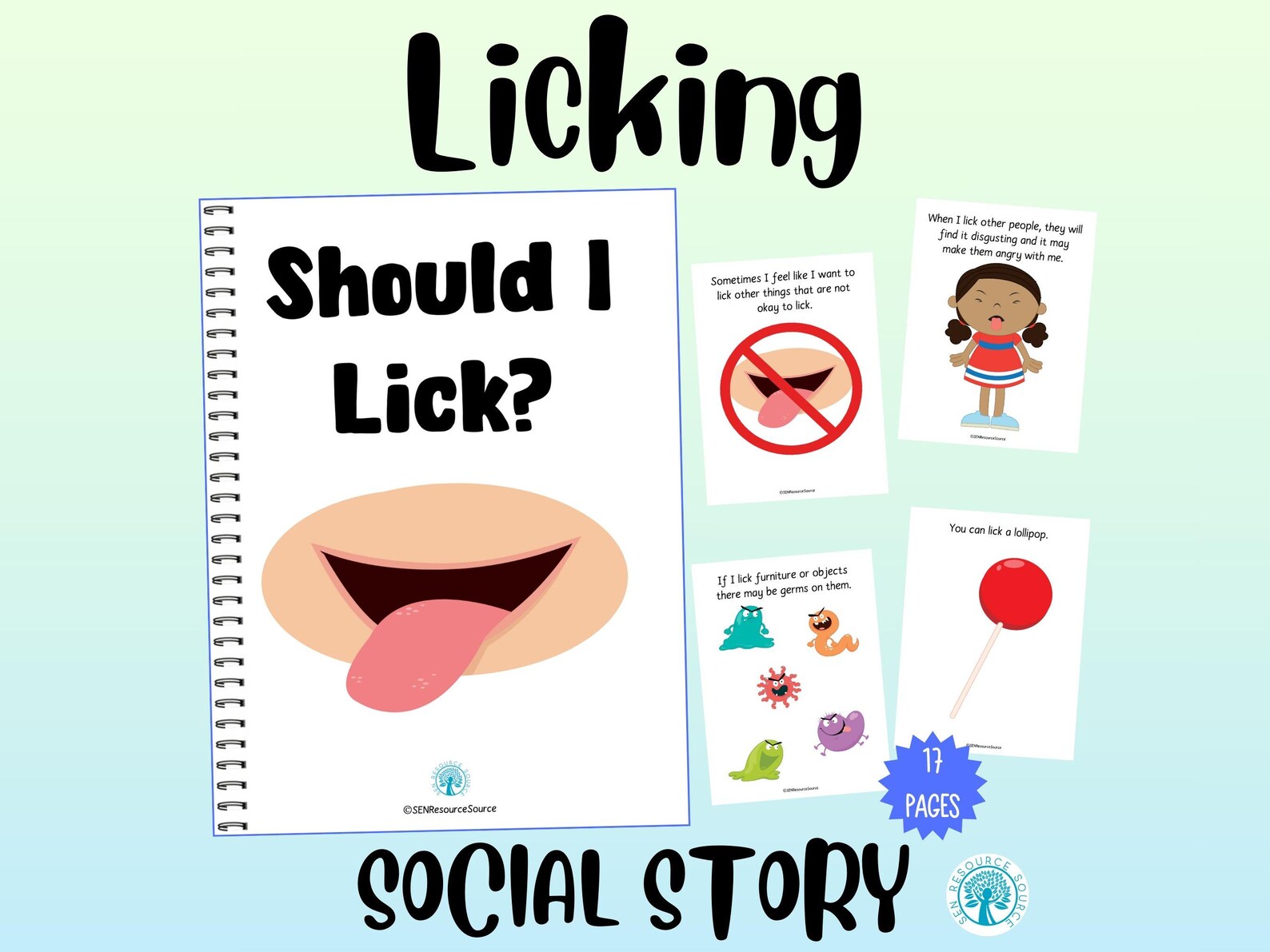 Licking Social Story - Etsy