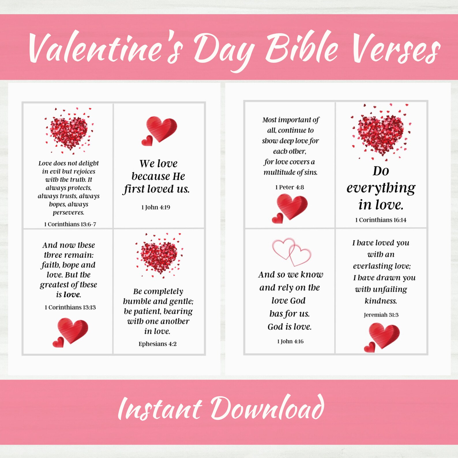 Valentine's Day Bible Verse Cards | Love Bible Verses | Scripture Cards ...