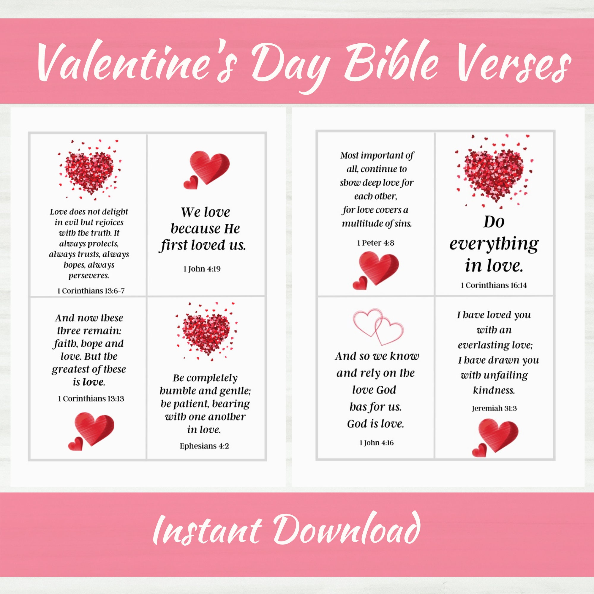 Valentine's Day Bible Verse Cards | Love Bible Verses | Scripture Cards ...