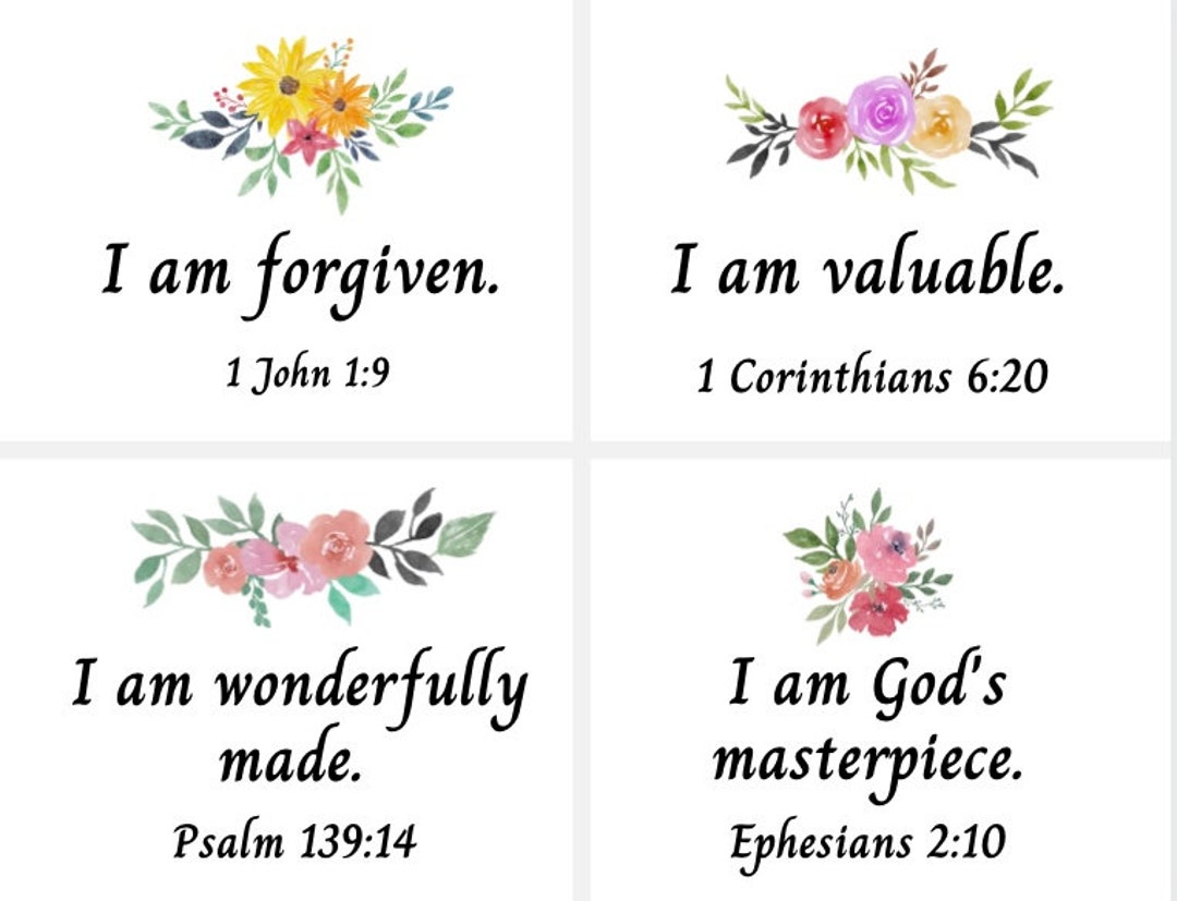 24 Identity Scripture Cards | Digital Download | Memory Verse Cards ...